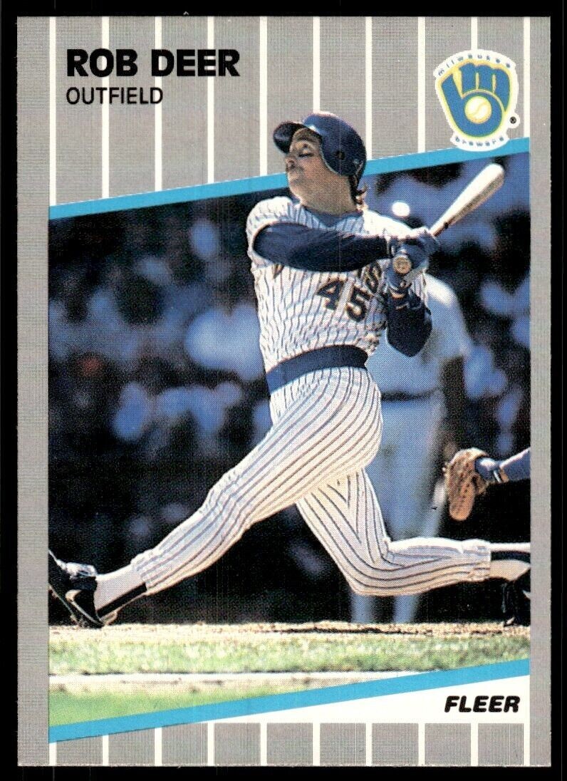 1989 FLEER Baseball Trading Card - ROB DEER #184 - Milwaukee Brewers | eBay