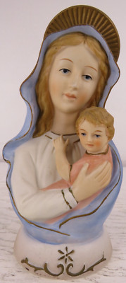 Vintage Mary and Baby Jesus Fine Porcelain Italy Hand Painted 7.25in | eBay