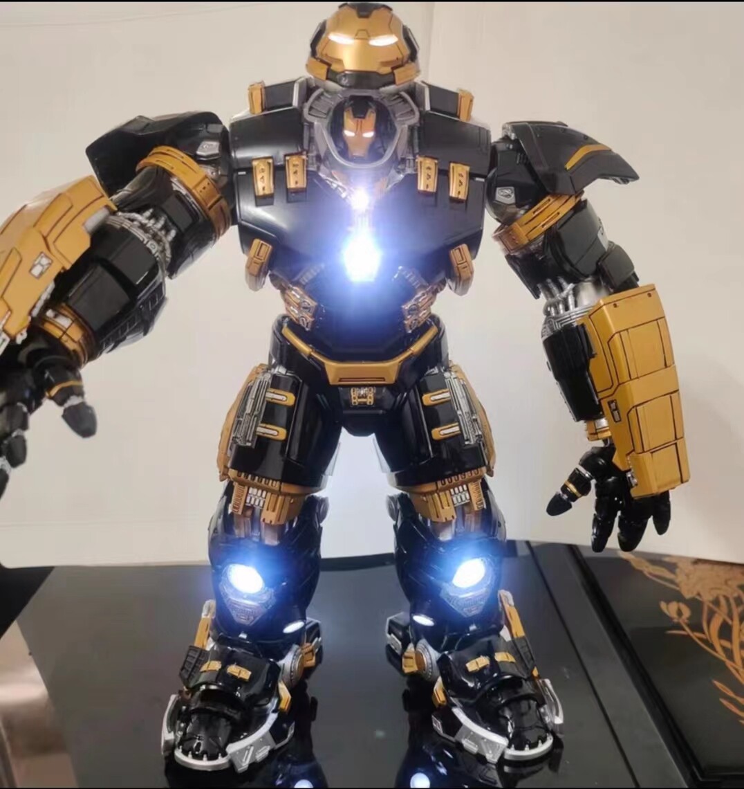 In Stock Black Gold Mk44 Iron Man Hulkbuster Led Alloy Figures Action ...