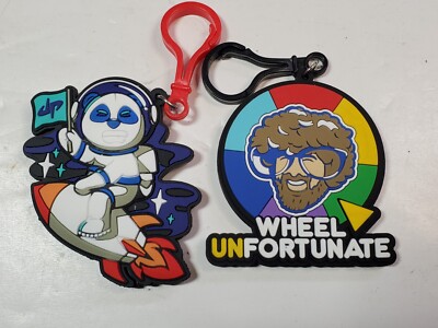 Lot 2 Dude Perfect Panda Wheel Unfortunate Keychains Backpack Pulls | eBay