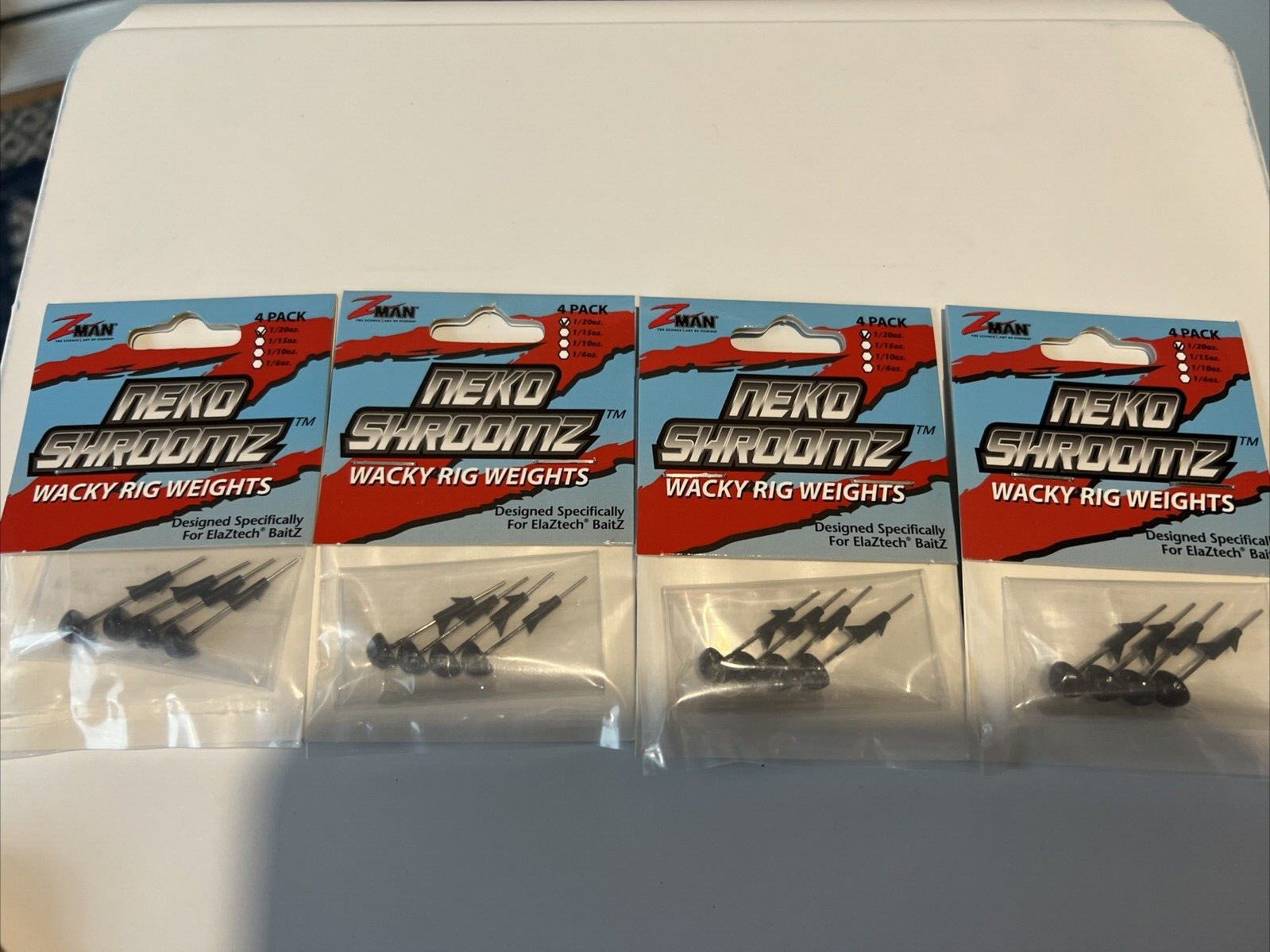 ZMAN NEKO SHROOMZ WACKY RIG WEIGHTS - 4 PACKS 1/20 OZ 3 - BLACK 1 - GR ...