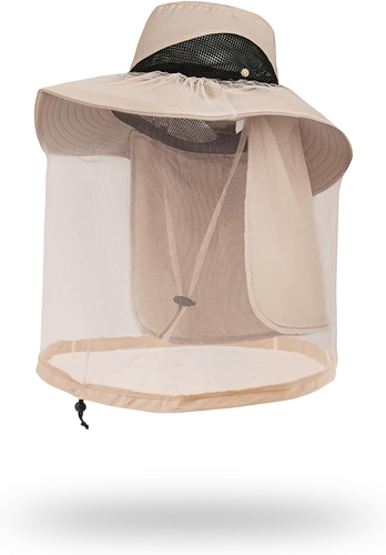 Mosquito Net Hat - Safari Sun Visor Hat with Removable Bug Net for ...