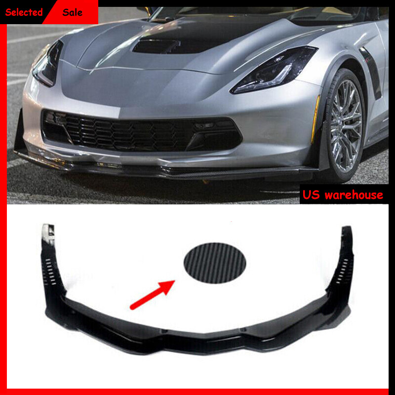 For Corvette C7 Z06 Z51 Stage3 2014-2019 Front Lip Bumper+Side Winglets ...