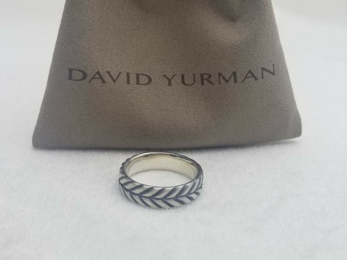 David Yurman Men`s Sterling Silver 6'mm Narrow Chevron Band Ring Size ...