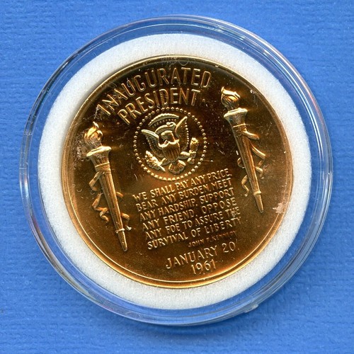 JFK John Kennedy Inauguration 1 5/16" Bronze US Mint Coin #10 Medal in ...