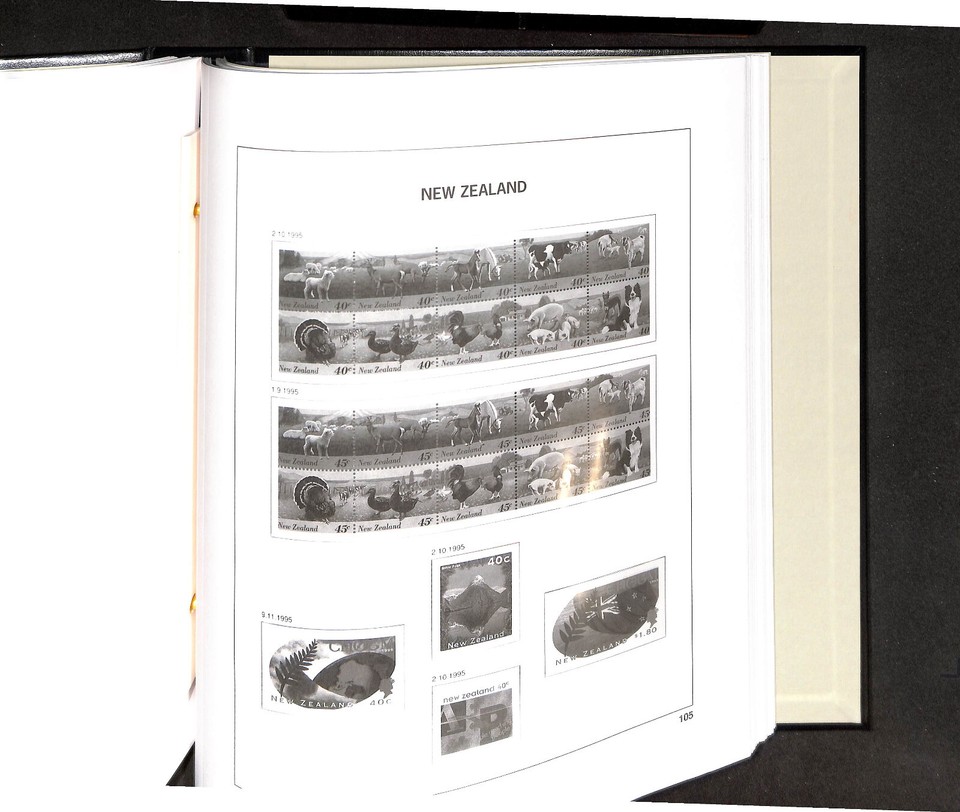New Zealand Hingless Davo Stamp Album 1985 to 1995, 60 Pages, Binder ...