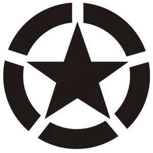 Allied STAR Vehicle Sticker White 1 US Army USMC US Car v8 Truck WWII ...