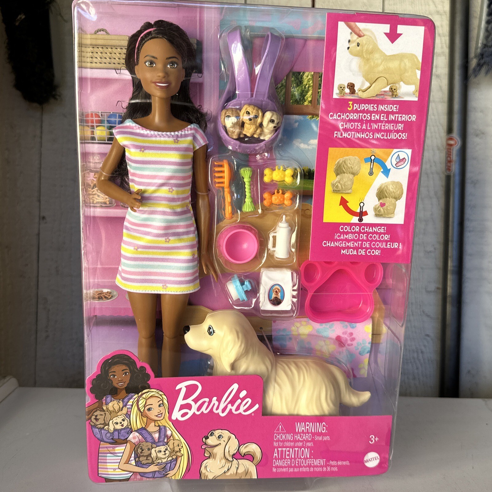 New in box Barbie With New Born Pups Play Set lots of accessories | eBay