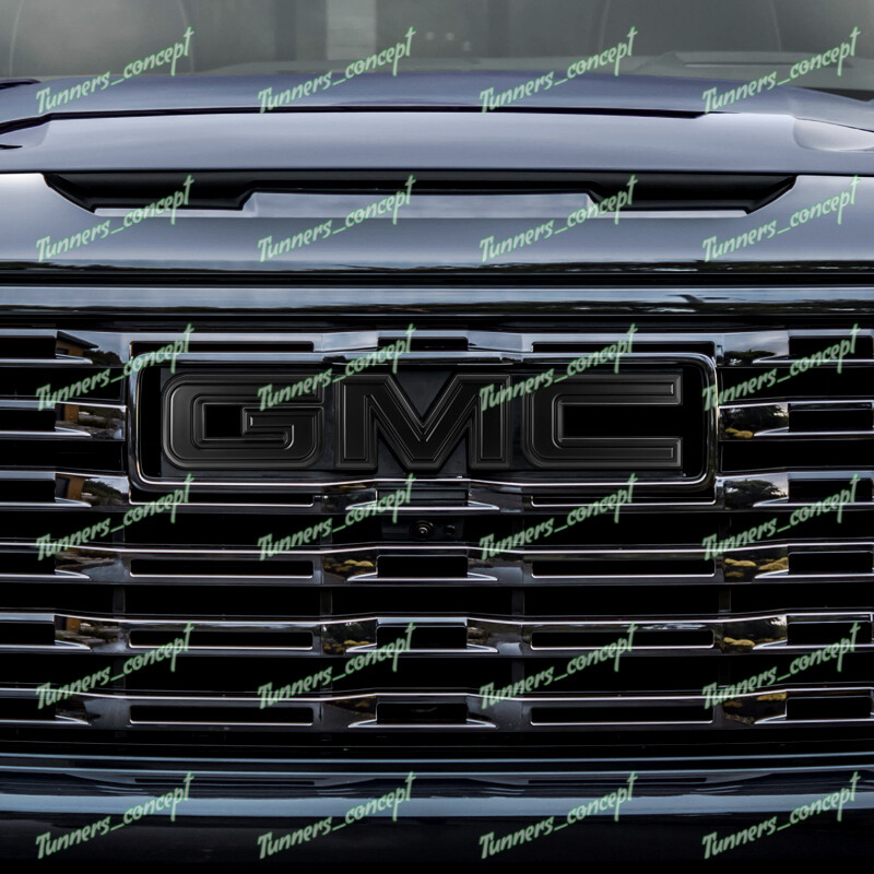 Matt Black Front & Rear Emblem Set For 2019-2024 GMC Sierra 1500 2500HD ...