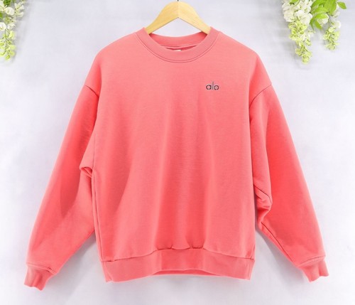 Alo Yoga Women's Accolade Crew Neck Oversized Pullover Candy Orange Sz ...