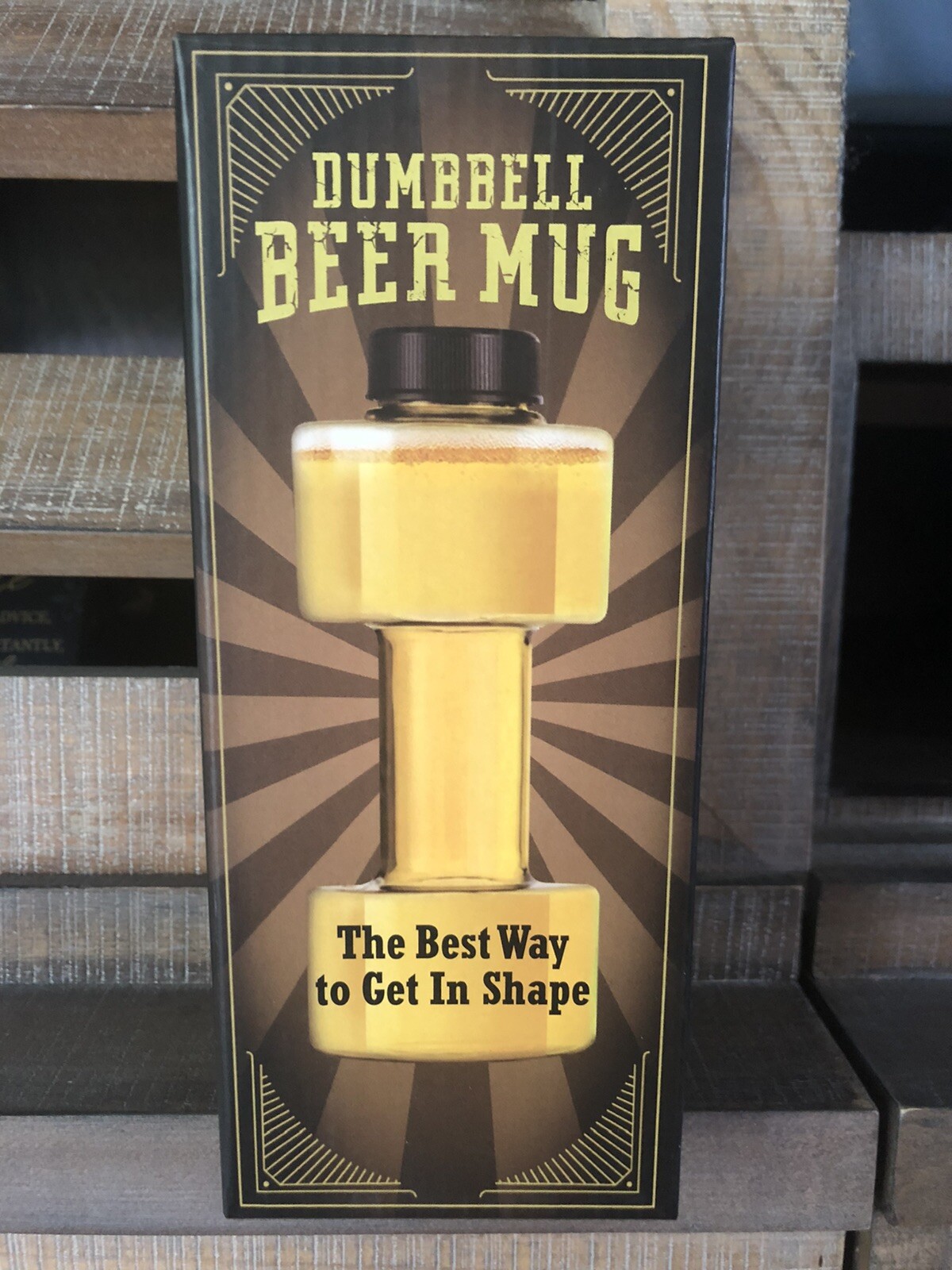 Dumbbell Beer Mug Bottle "The Best Way To Get In Shape" Gag Gift GB-1. ...