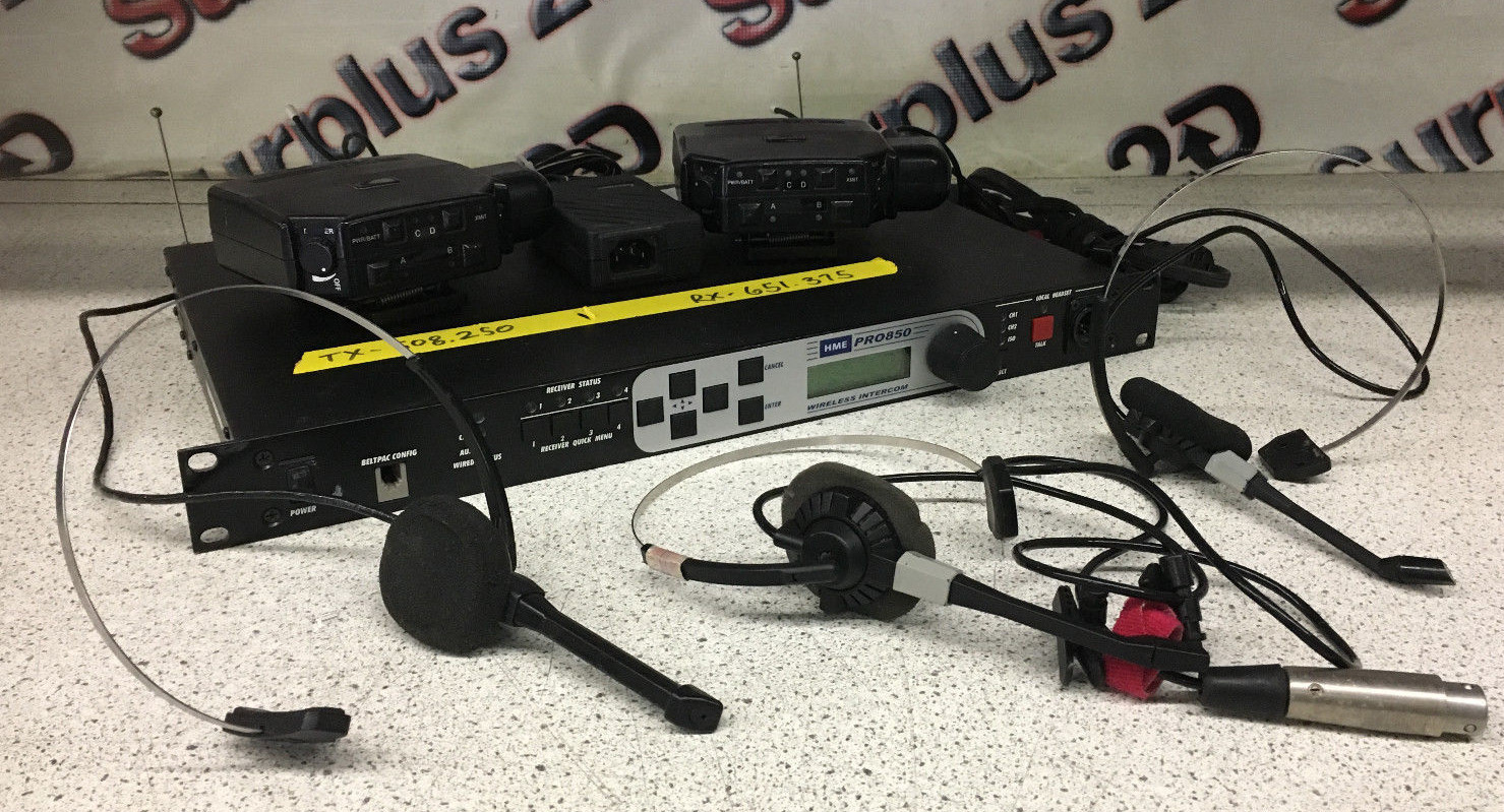HME Pro850 Complete wireless intercom, 2 Belt packs and 3 headsets incl ...