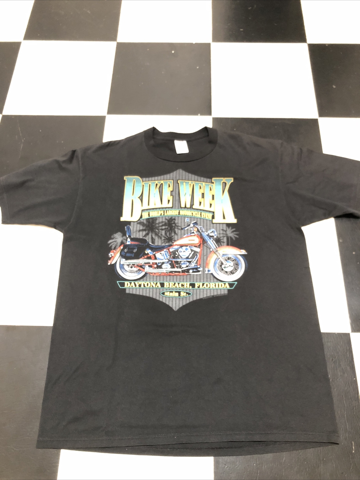 Vintage 1995 Daytona Bike Week Motorcycle Shirt XL VT… - Gem