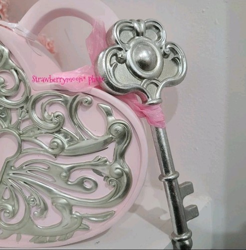 Rachel Zoe Pink & Silver Heart Lock & Key Coquette Bow Valentine's Day ...