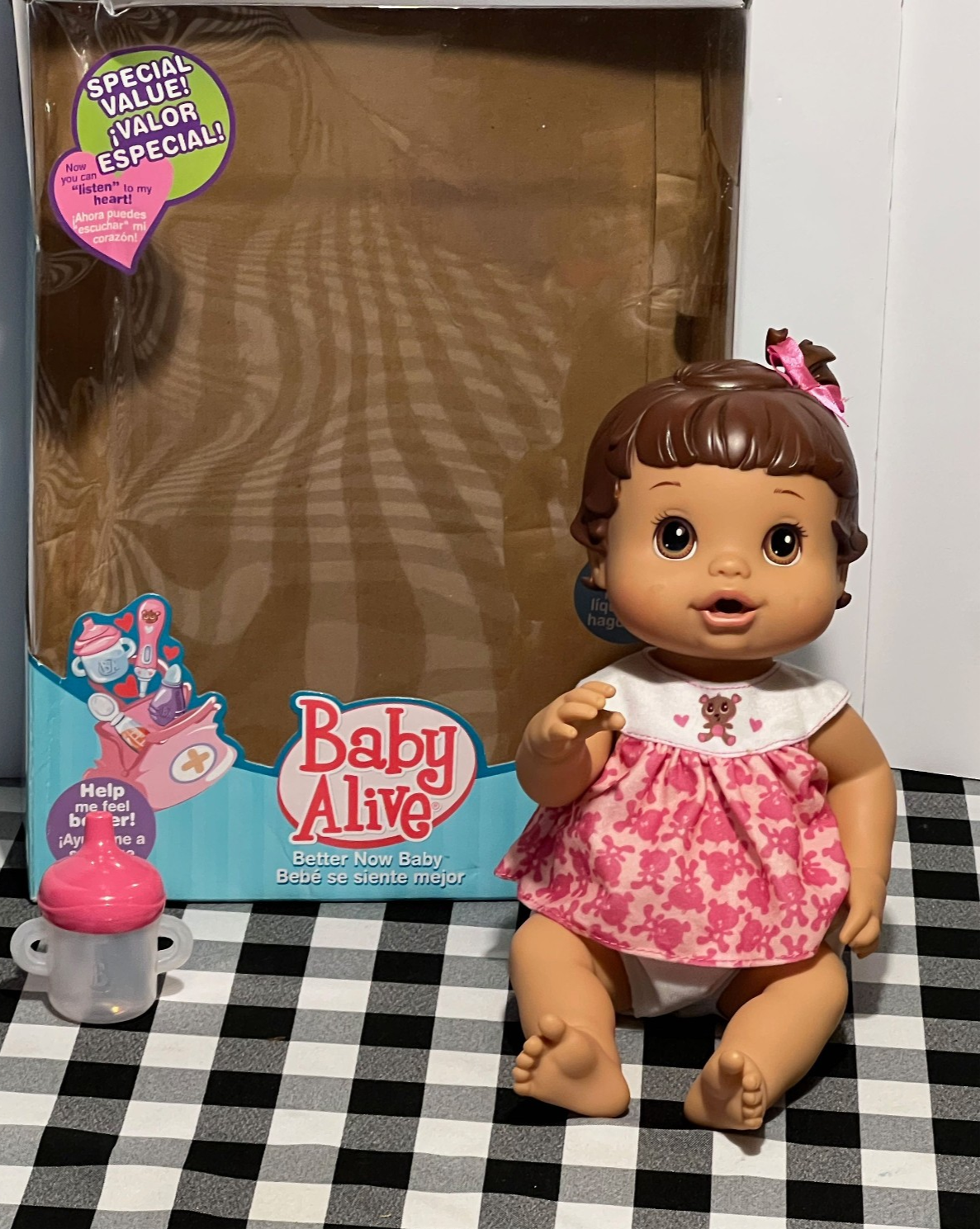Hasbro Baby Alive Doll Brunette Hair Tan Skin Tone Hispanic or Indian ...