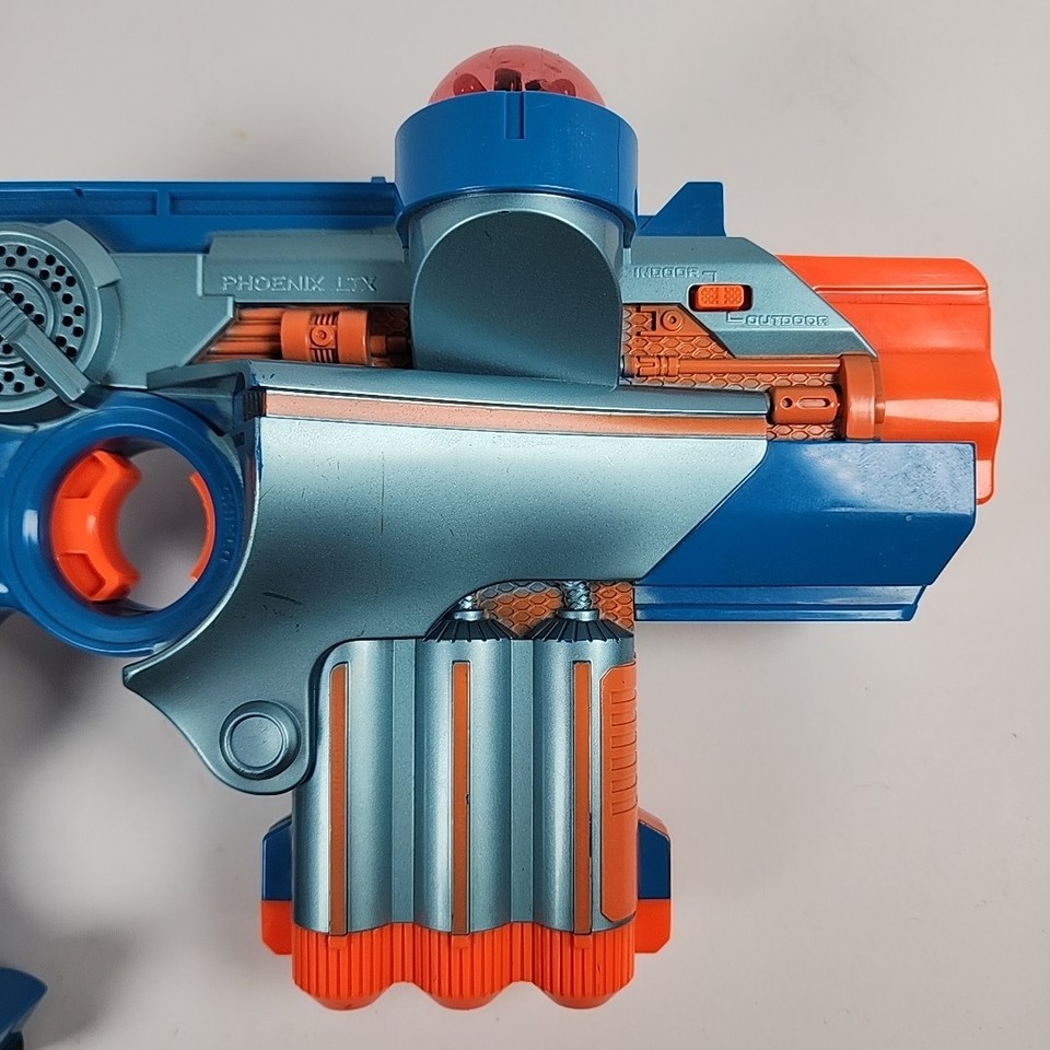 (As Is, For Parts/Repair) Nerf Phoenix LTX Lazer Tag Guns Blue & Gold ...