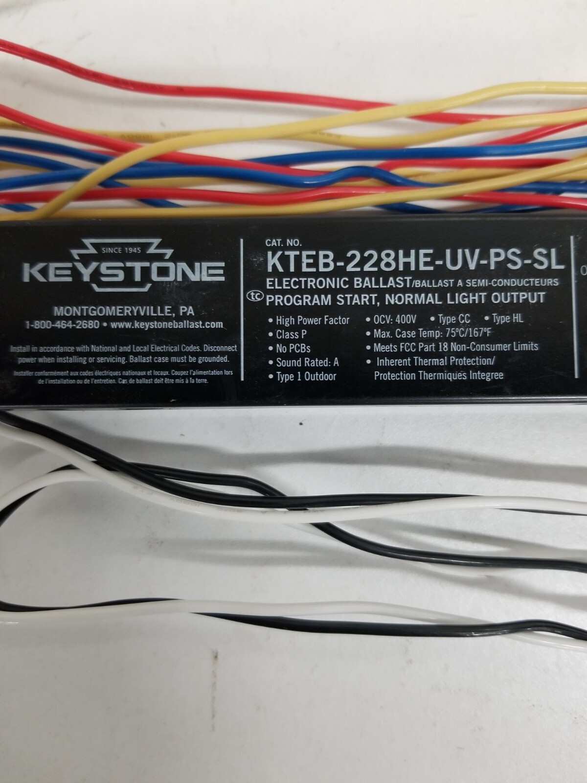 Keystone KTEB 228HE-UV-PS-SL Electronic Ballast Programed Start F28 T5 ...