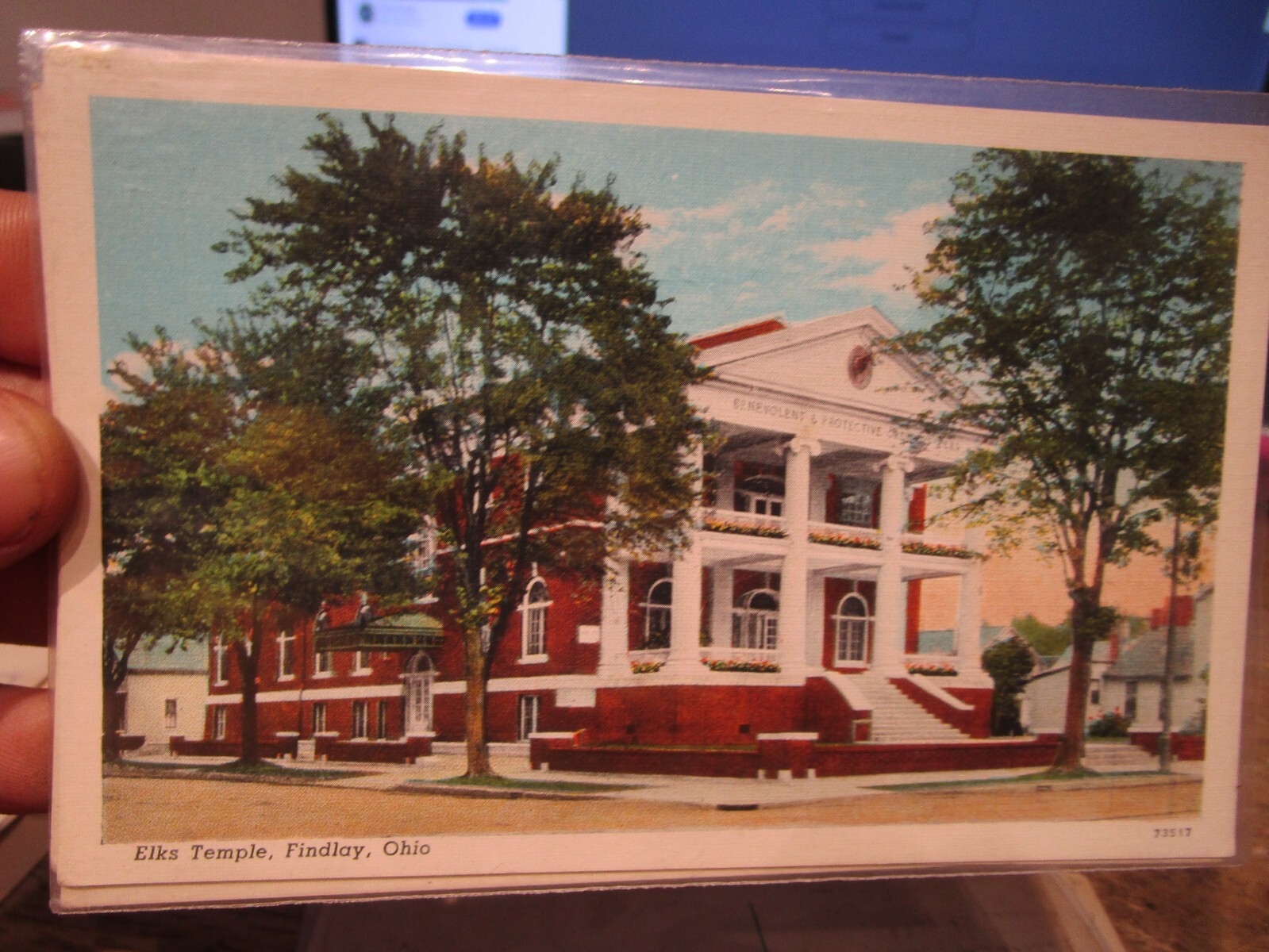 M1 Vintage Old OHIO Postcard Findlay Elks Temple Lodge SINFULLY RAZED ...