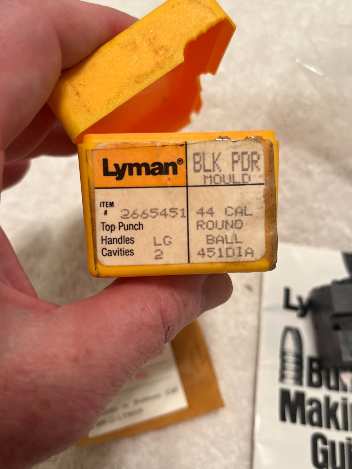 Lyman .451in Diameter Round Ball Mould 44 Cal Reloading Bullet Mold ...