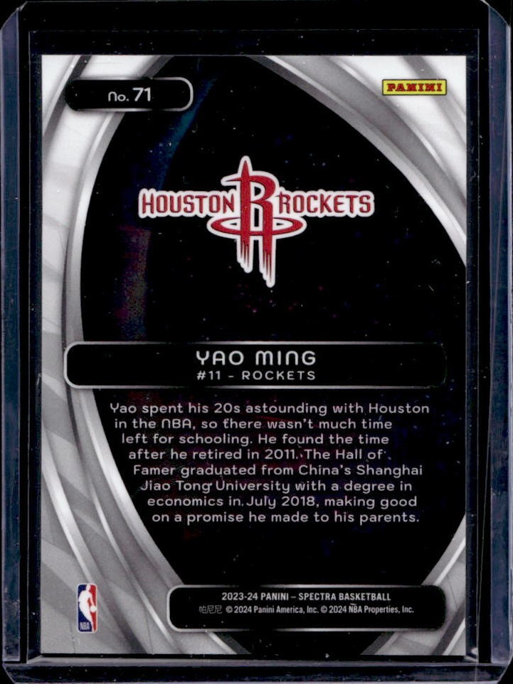 2023-24 Panini Spectra Yao Ming Titan #71 Rockets | eBay