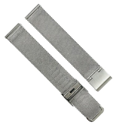 18mm Silver Color Timeless Milanese Mesh Stainless Steel Watch Band | eBay
