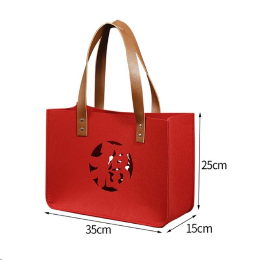 Felt Felt Gift Bag Square Shape New Year Gift Bag Delicate Candy Lucky ...