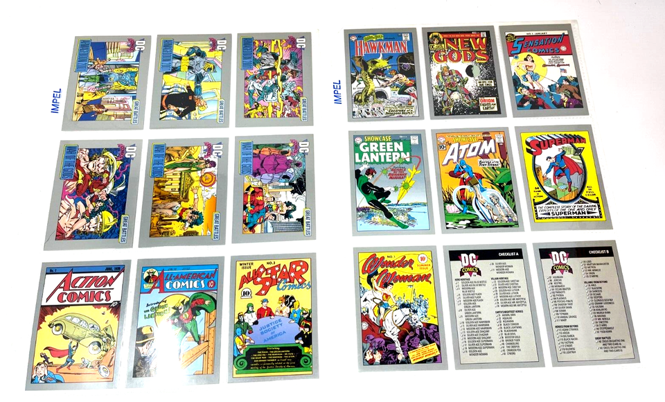 1992 Series 1 DC Comics Complete Card Set of 180 1991 Impel + All 10 ...