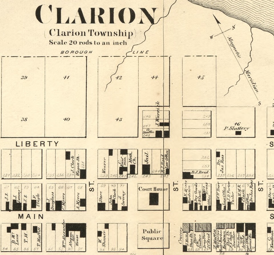 1865 Map of Clarion County PA Oil Wells Genealogy | eBay