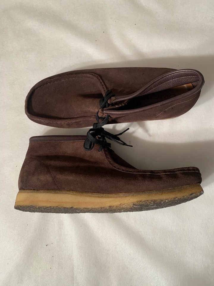 Clarks Stinson Hi Chukka Boots Brown Oily Gras Marron Casual Men's Size ...