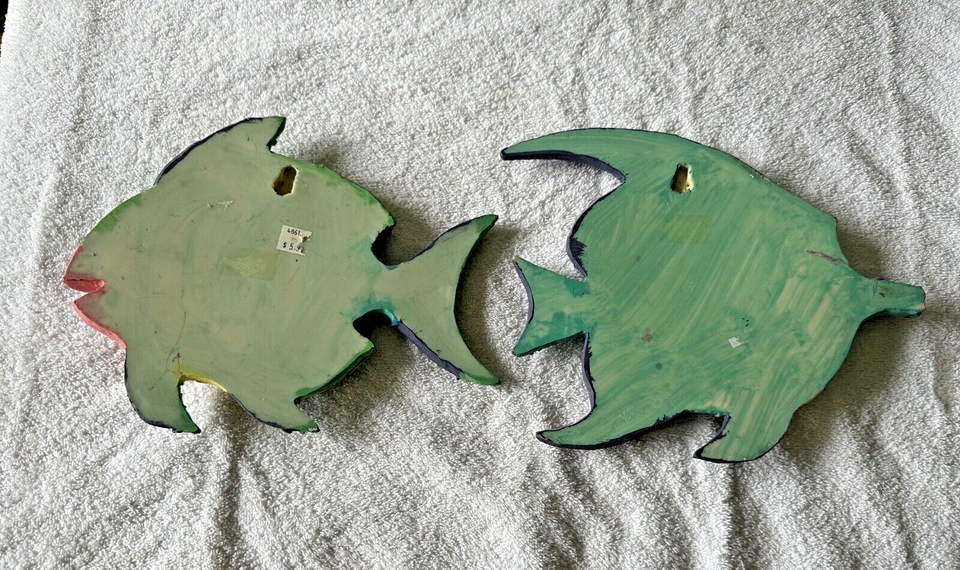 2 Vintage Large Fish Wall Plaques Resin 10” & 11” | eBay