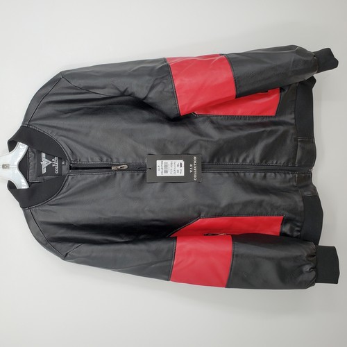 VIP Collection Men's Black and Red Motorcycle Bomber Jacket Size XL | eBay