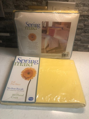 Springmaid Wondercale DANDE YELLOW Double Flat & Fitted 54x76" Sheet ...