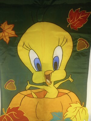 Vintage 1998 Looney Tunes Tweety Bird Outdoor Yard Flag Decoration Fall ...
