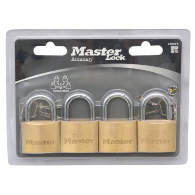 Master Lock 40mm Brass Padlock - 4 Pack | eBay Australia