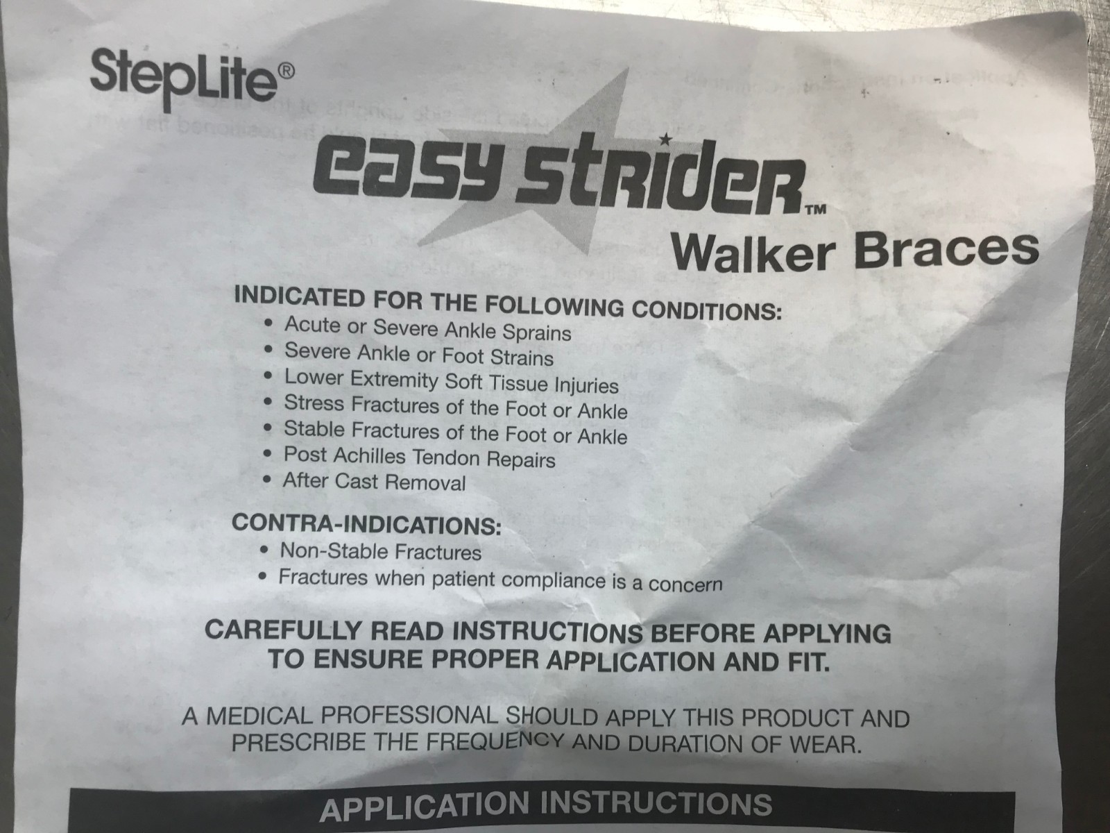 43-430400 FLA Orthopedics Steplite ® Walker Brace Easy Strider SMALL ...