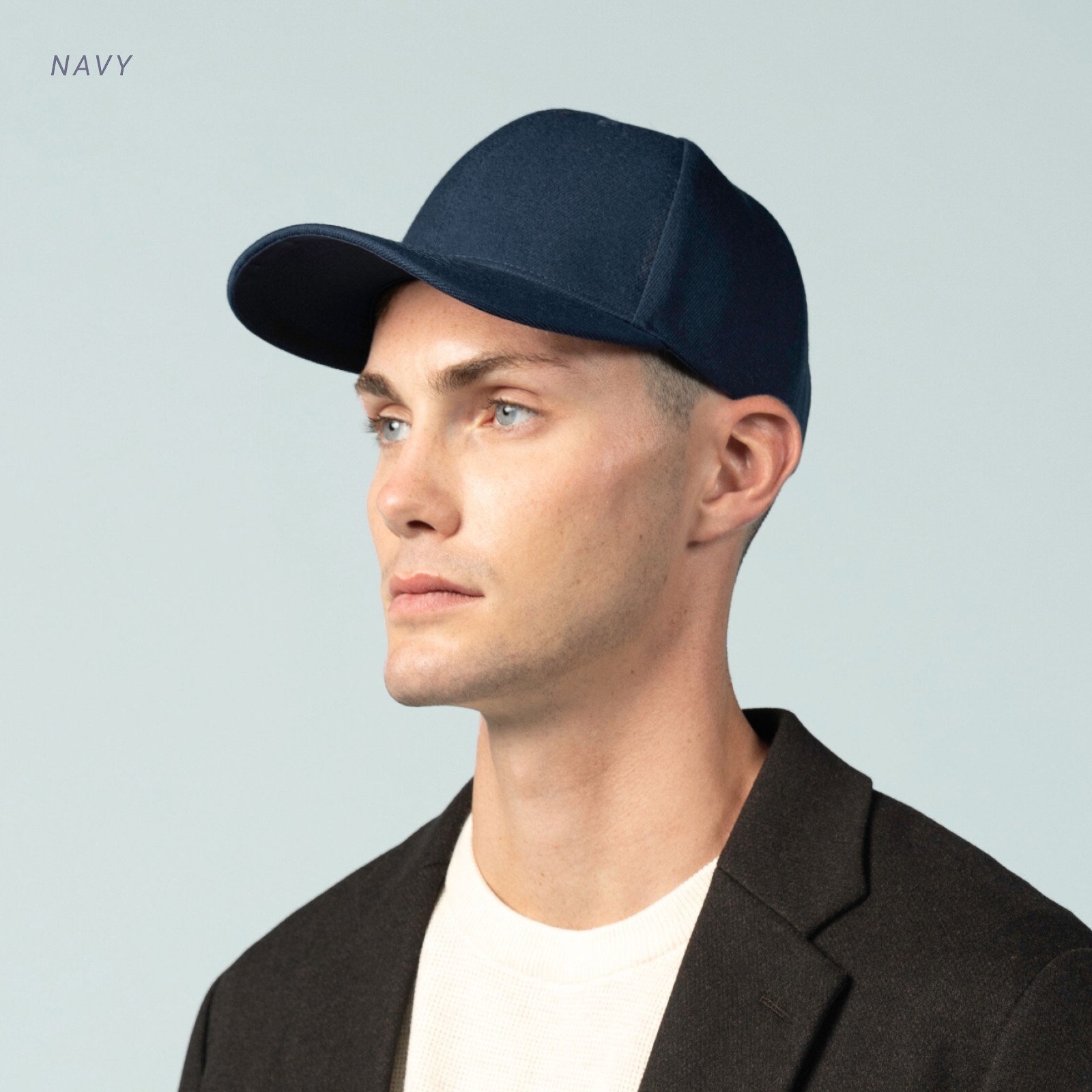 Baseball Caps Structured Blank Plain Hats Curved Brim Adjustable Hook ...