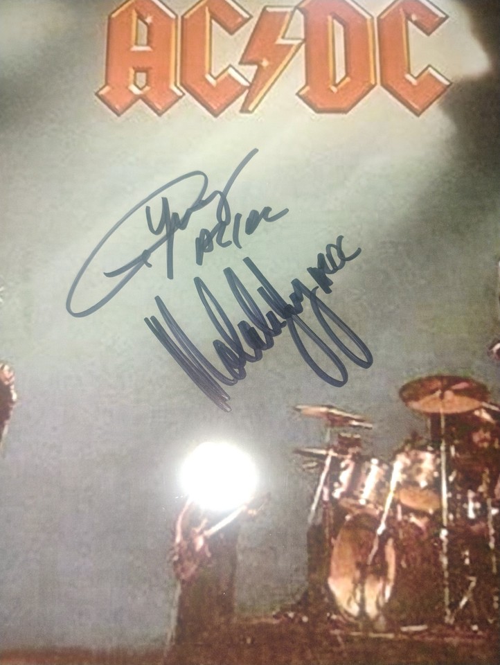 Malcolm & Angus Young AC/DC Hand Signed Autograph Photo COA - NO US ...