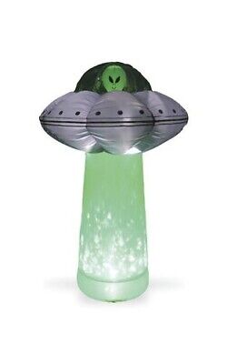 7' Lighted Inflatable Alien UFO w/ Inferno LED Tractor Beam Yard ...