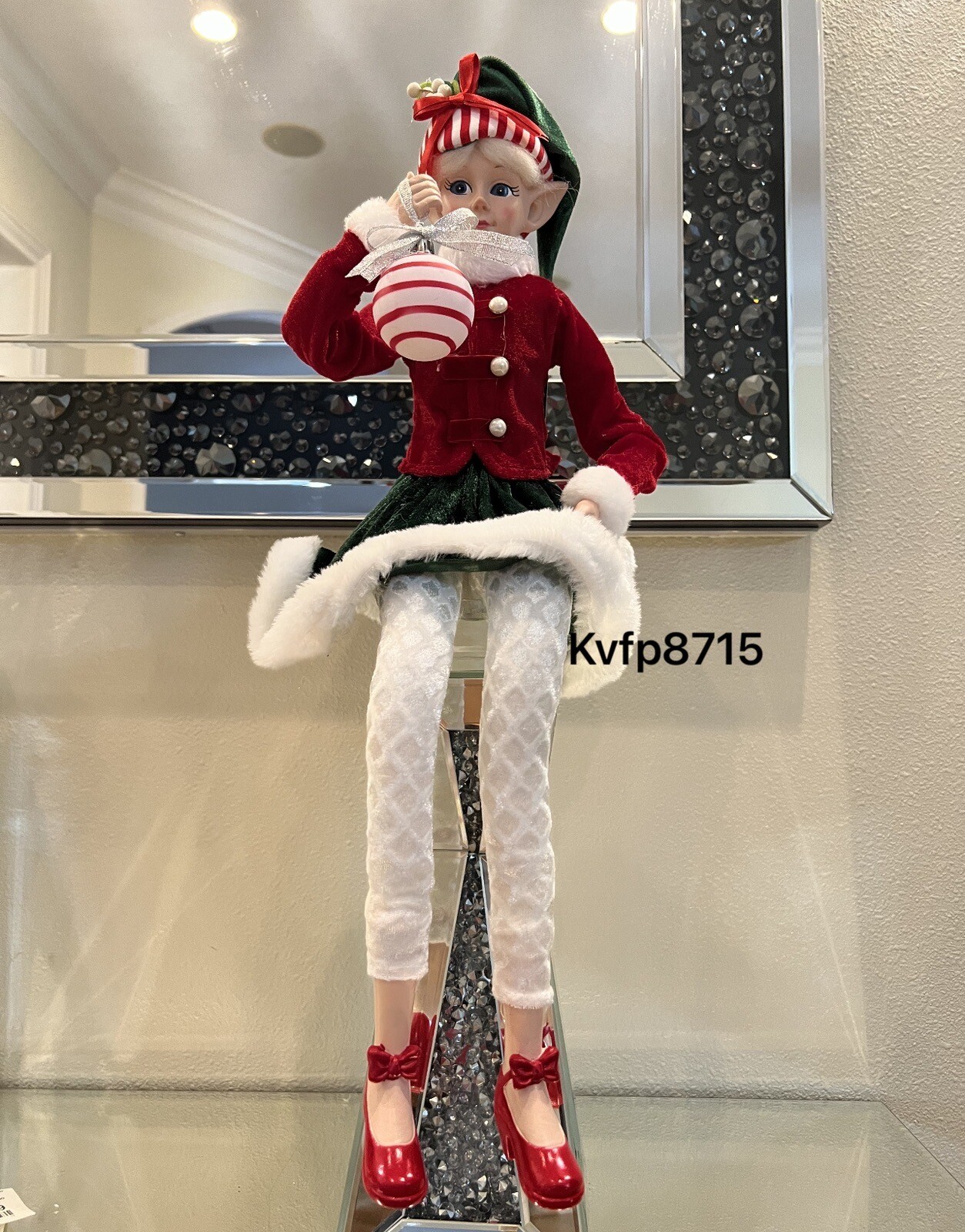 24" Christmas Elf Fairy Posable Shelf Sitter Doll Winter W/ Ornament ...