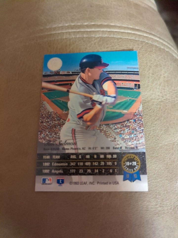1993 Leaf Gold Rookies Tim Salmon California Angels Baseball Card #10 ...