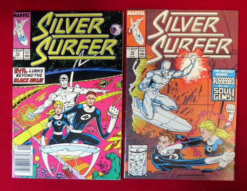 Silver Surfer #15 & #16 Marvel Comic Books, Fantastic Four! Soul Gems 2 ...