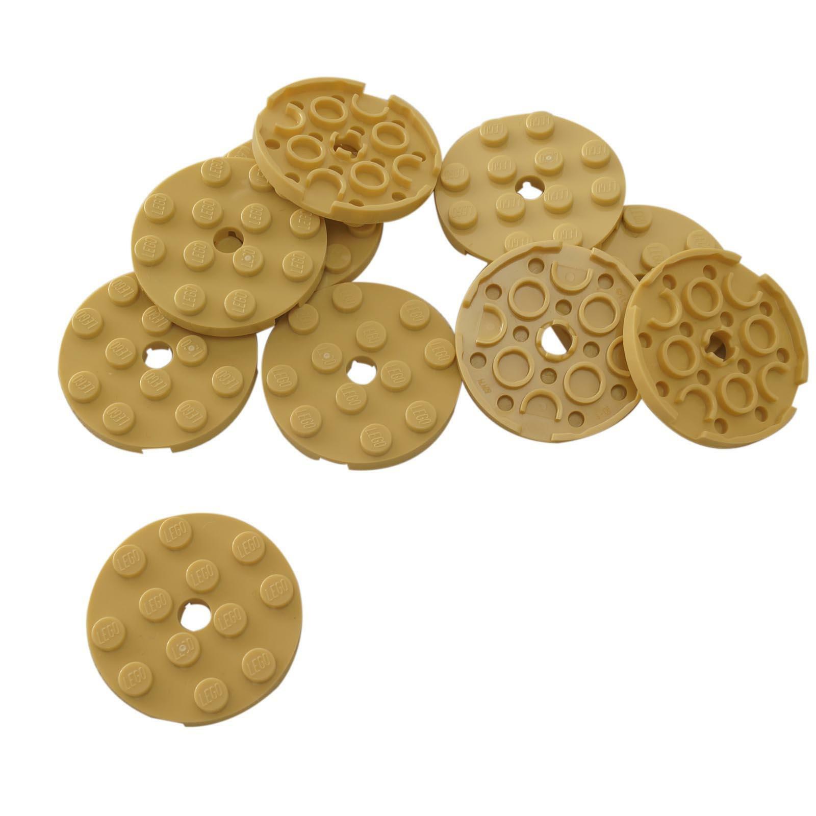 Lego 2 x 60474 Plate 4 Round with Hole & Snapstud Medium Stone (4515351 ...