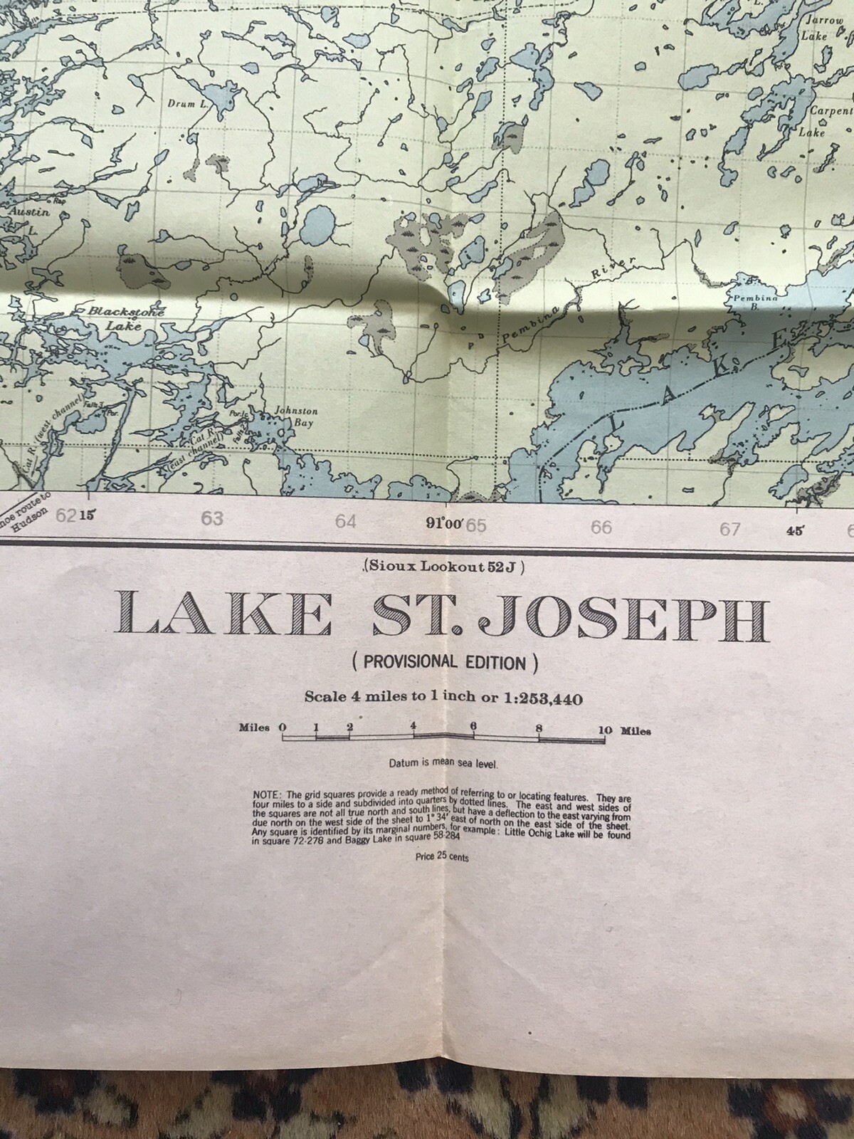 Vintage 1942 Lake St. Joseph Ontario Topographic Map 24”x30” | eBay