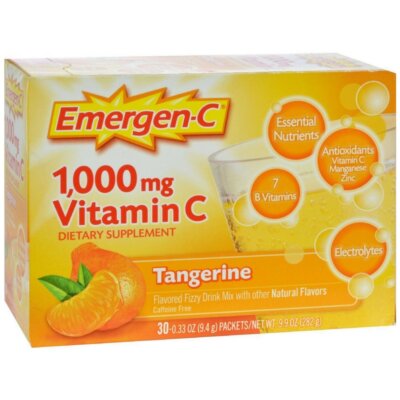 Emergen-C Vitamin C Tangerine Flavored Drink Mix 30 Packets, 0.33 oz ...