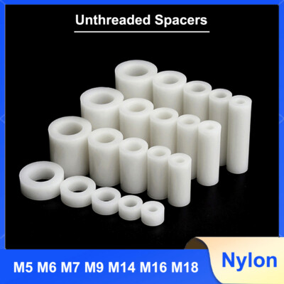 White Nylon Unthreaded Spacers Plastic Standoff Washer M5 M6 M7 M9 M14 ...