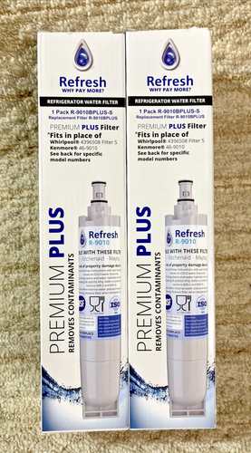 2 NEW, Refresh R-9010BPLUS-S Refrigerator Water Filter 4396508 46-9010 ...