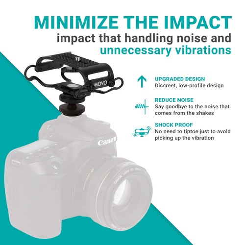 Black Microphone Shock Mount Universal Design for Cameras and Recorders ...