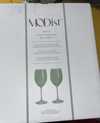 MODIST ESSENTIAL GLASSWEAR SET OF 2 LUSTER WINE 🍷 GLASSES 18OZ | eBay