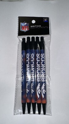 ( 8 PENS ) NFL Denver Broncos Click Pens Color Black Ink Official ...