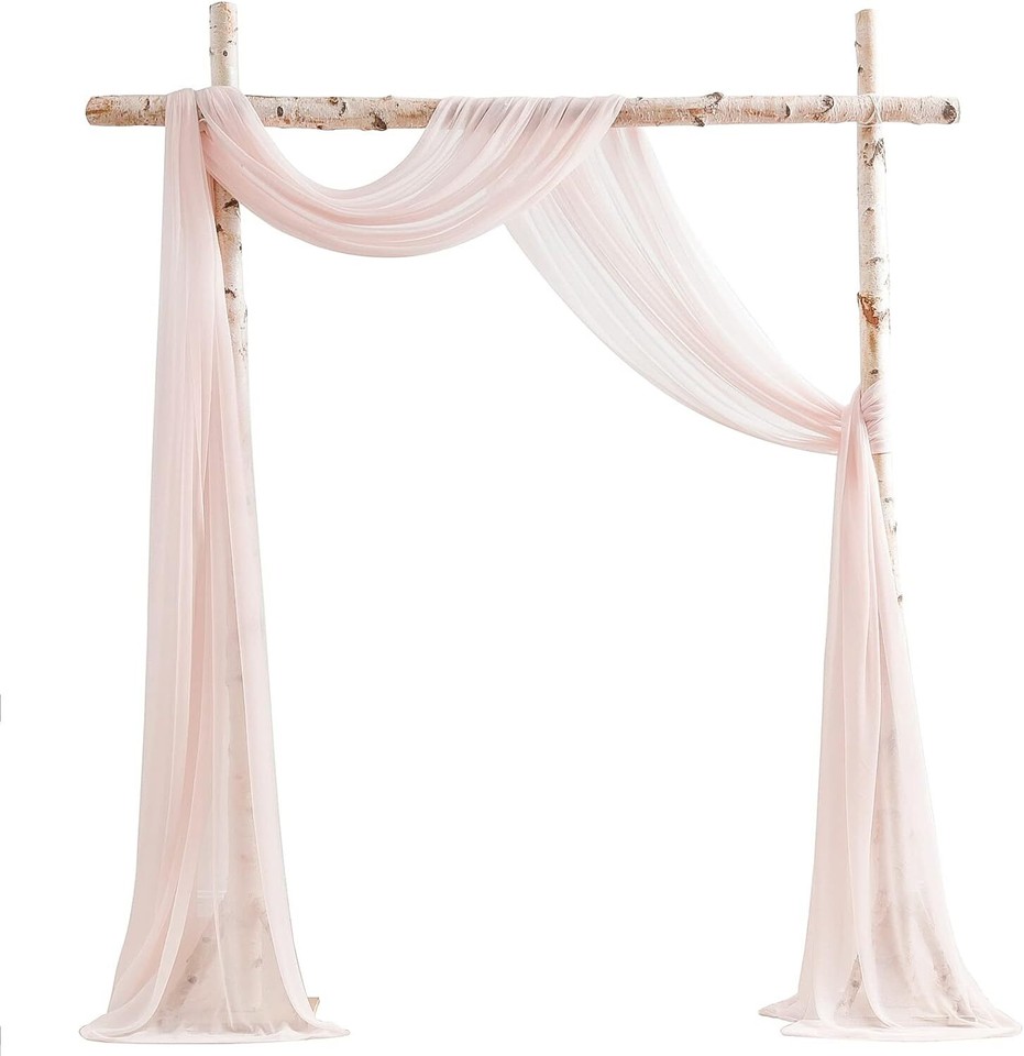 Wedding Arch Draping Fabric 20Ft Chiffon Drapes Arbor Drapery Ceremony ...
